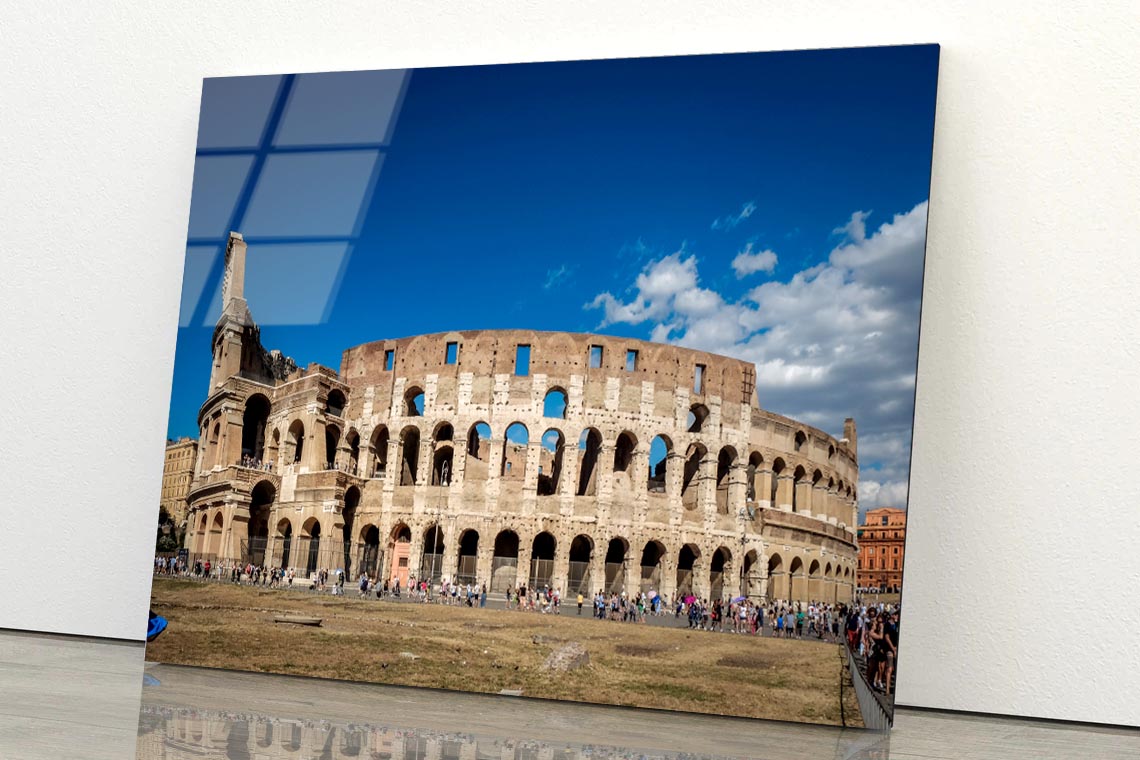 Views Of the Coliseum Rome, Italy Acrylic Glass Print Tempered Glass W ...