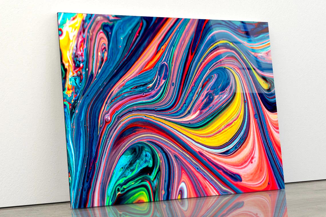 Beautiful Acrylic Color Abstract Background Acrylic Glass Print Temper ...