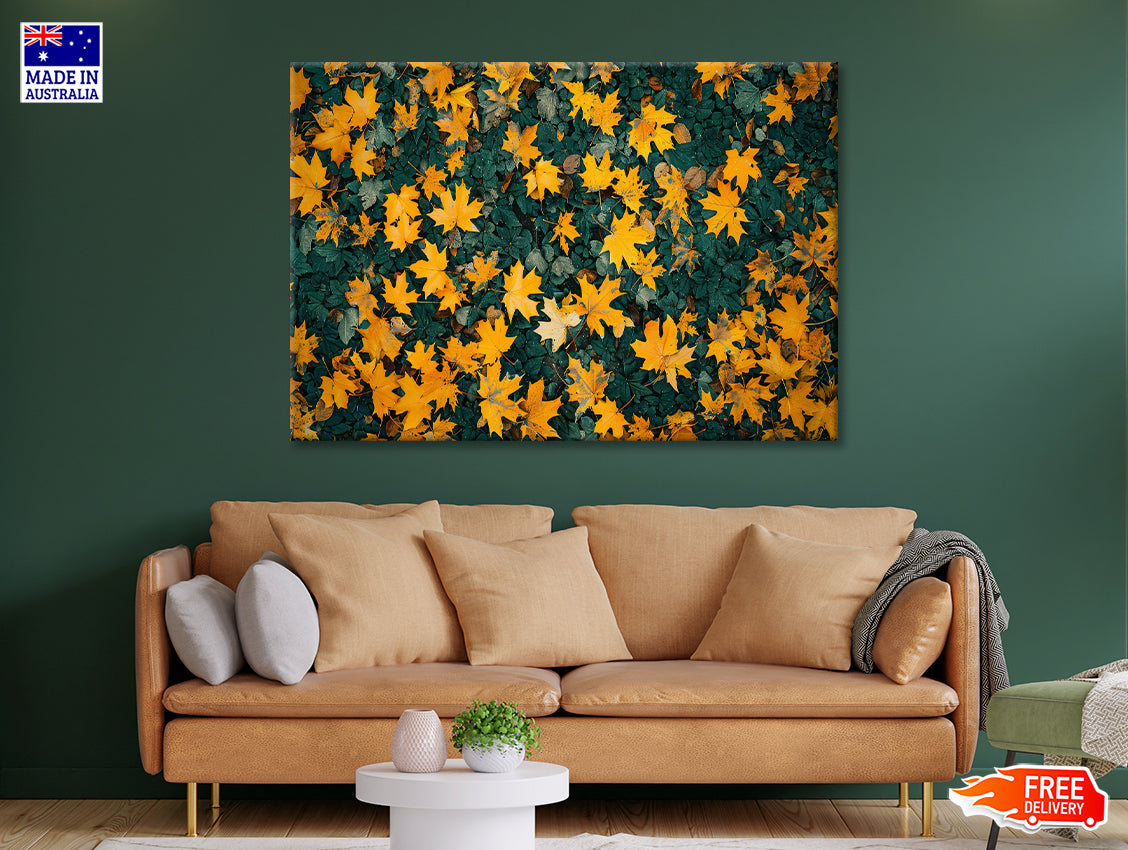 Close Up Of a Field Of Yellow Leaves Print 100% Australian Made – Bella ...