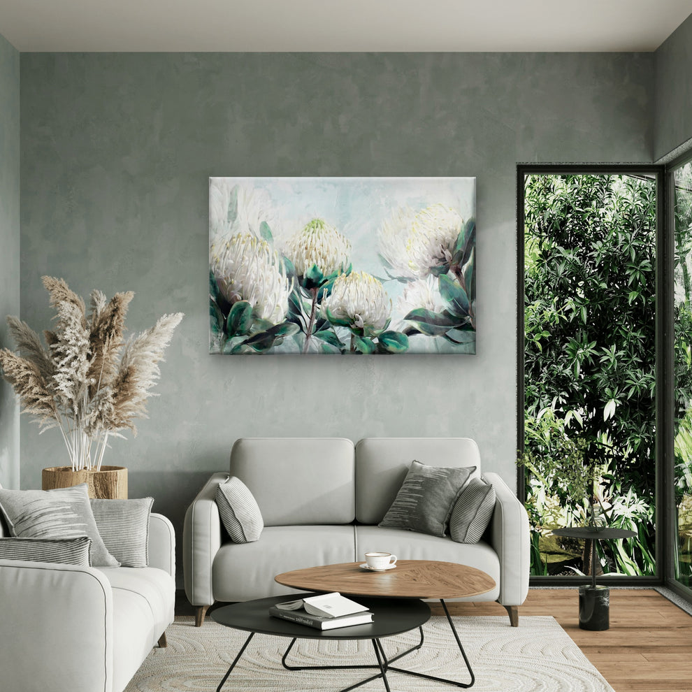 Neutral Color Protea Flowers Painting Wall Art Decor 100% Australian ...