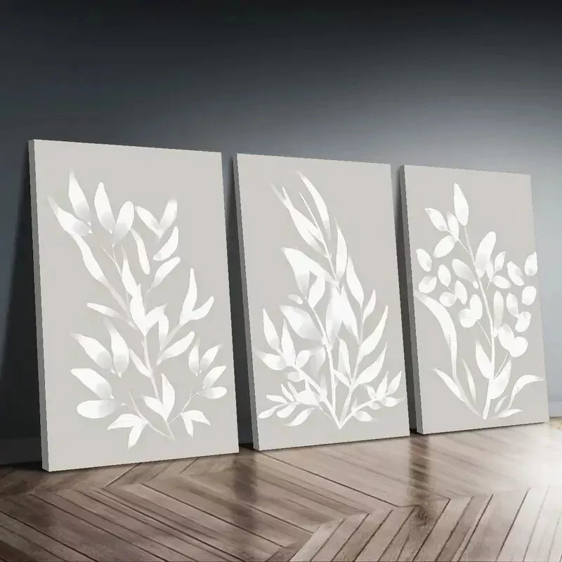 3pcs Abstract Botanical Watercolor Boho Chic Canvas Framed 40x60cm ...