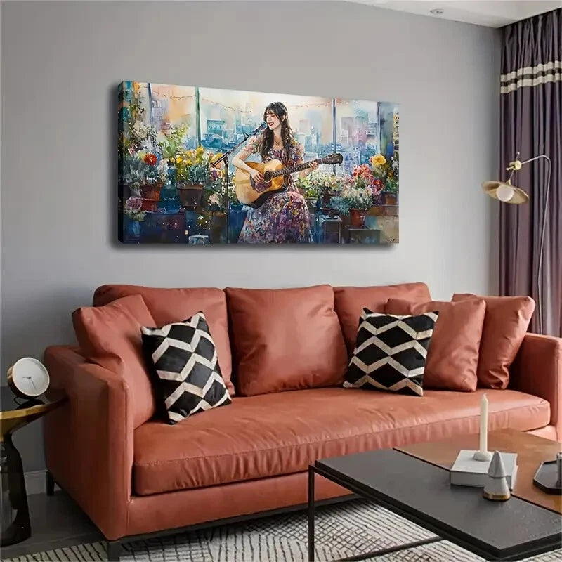 Featuring A Singer Singing Wall Art Canvas Office Home Room Framed 120 ...