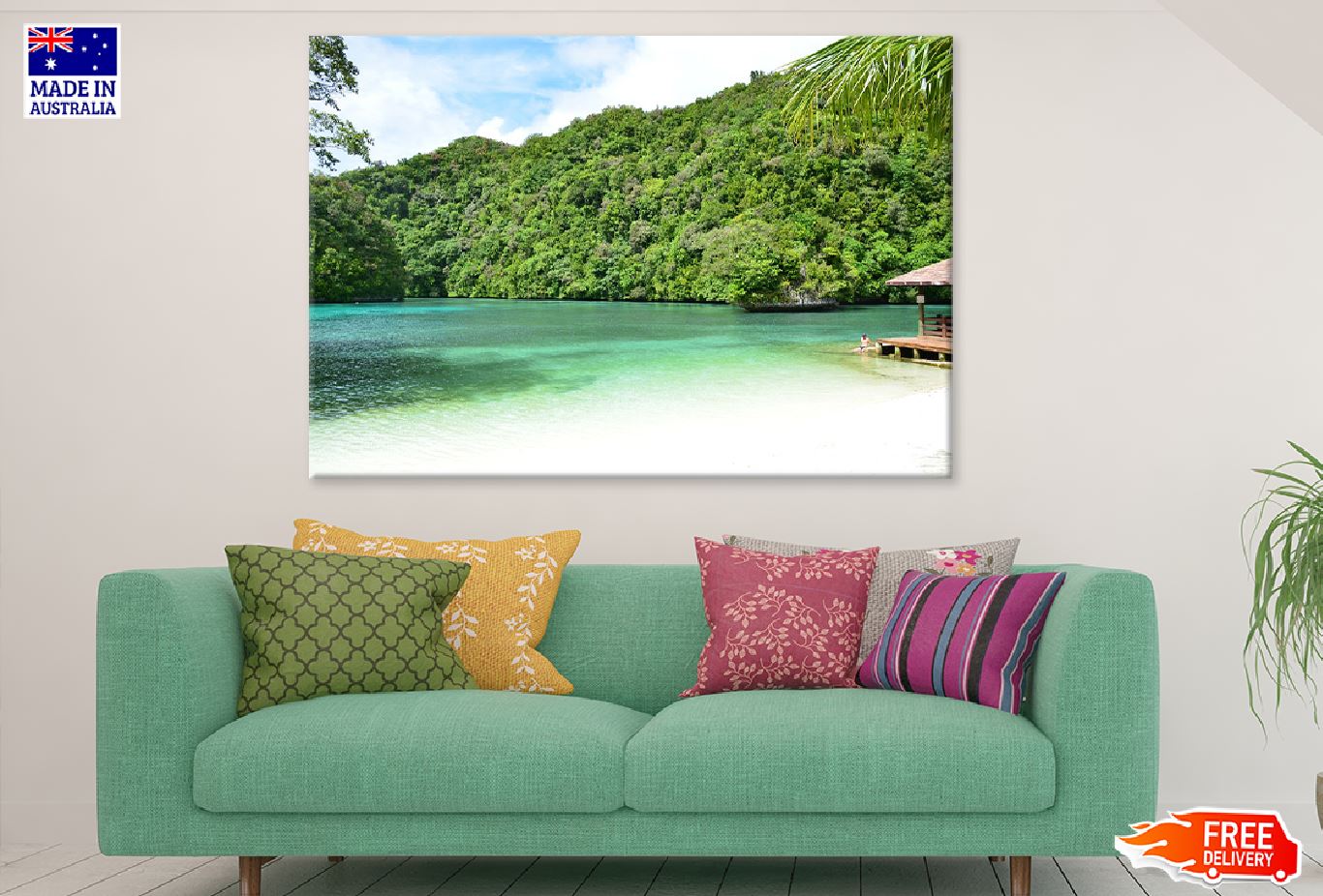 Palau Beach with Forest View Photograph Print 100% Australian Made ...
