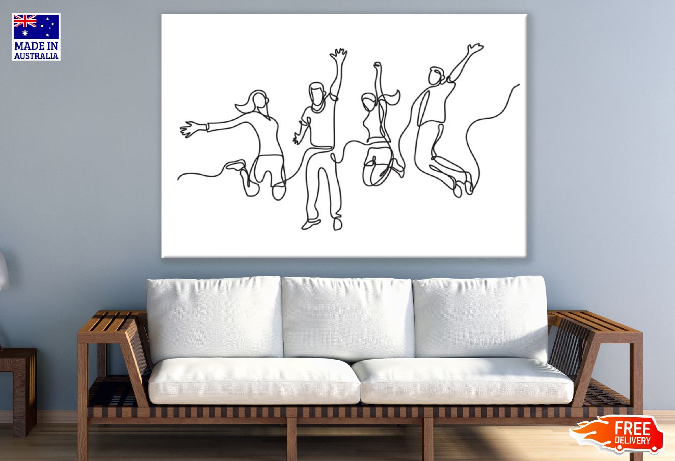 Continuous B&W Line Drawing Design Print 100% Australian Made – Bella ...