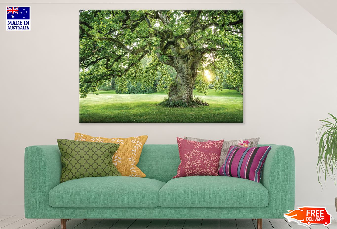Old Big Green Tree on Garden View Photograph Print 100% Australian Made ...