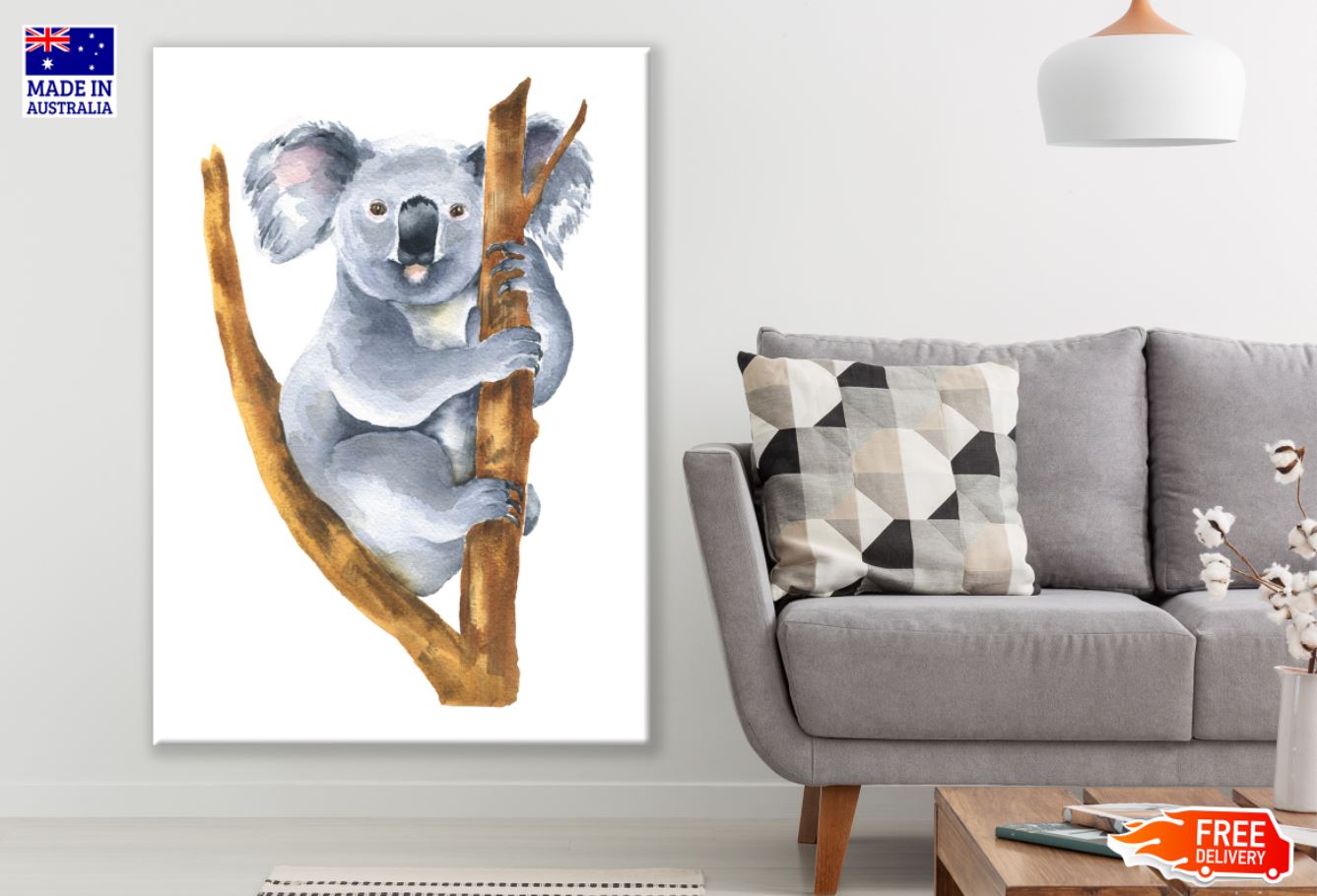 Koala Bear Watercolor Painting Print 100% Australian Made | Bella Home ...